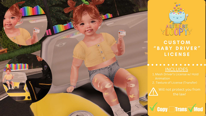 Second Life Marketplace - a little bit loopy - Custom Baby Driver's License